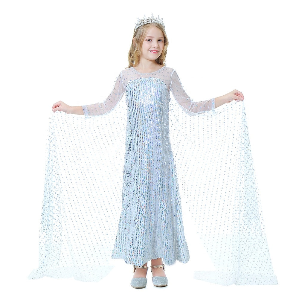 Rochie Elsa Frozen 2 Stralucitoare pentru Copii, Set cu accesorii ...