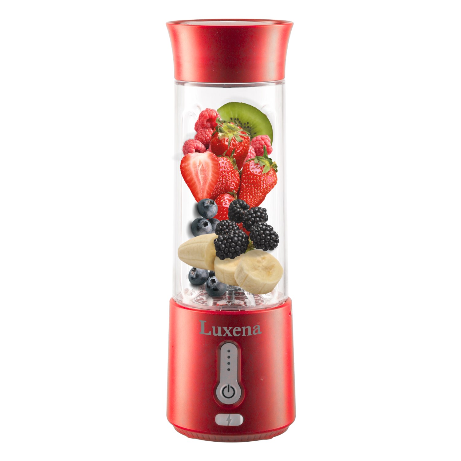 Blender portabil Luxena rosu, compact, fara Bisphenol A ...