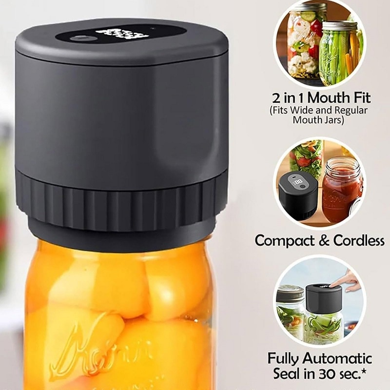 Sigilator pentru borcane Mason, sigilator cu vid, kit de vid electric ...