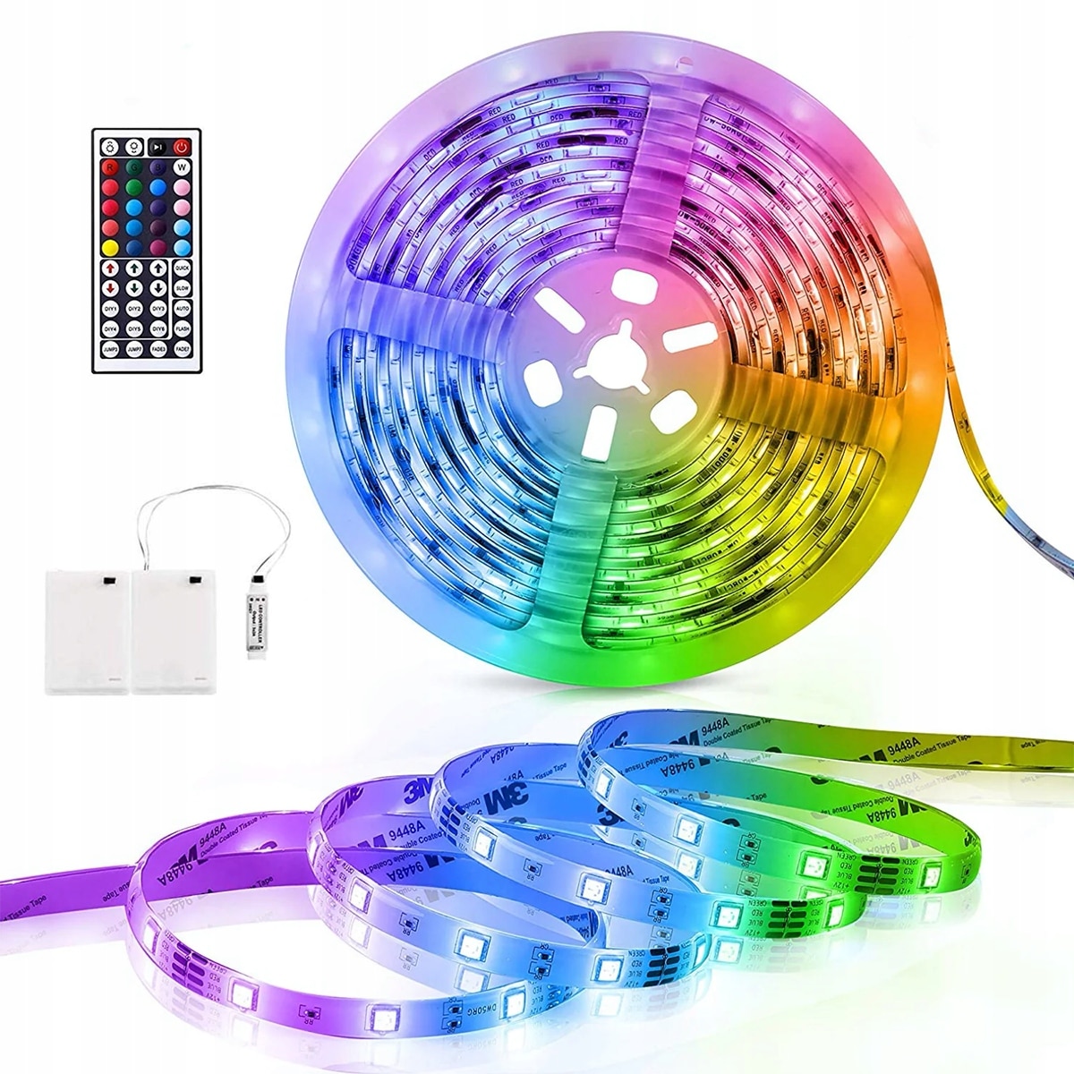 Комплект самозалепващи се LED ленти, DomowySwiat, Дистанционно ...