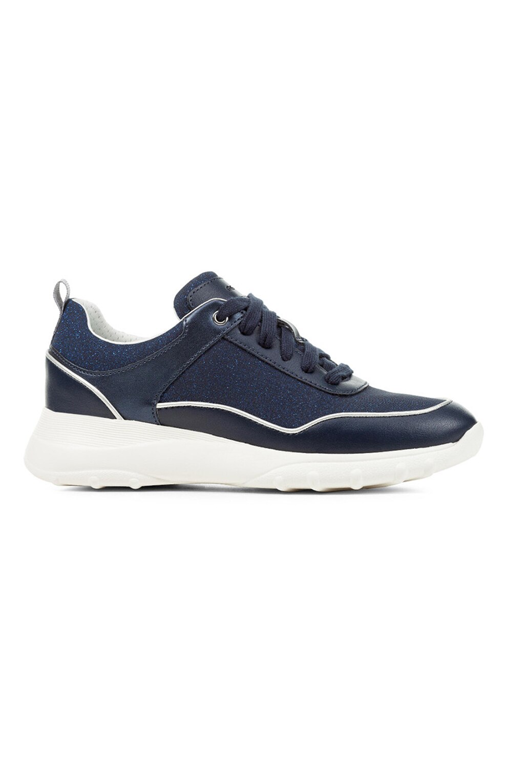 Geox, Pantofi sport low cut cu aspect stralucitor, Bleumarin, 37 - eMAG.ro