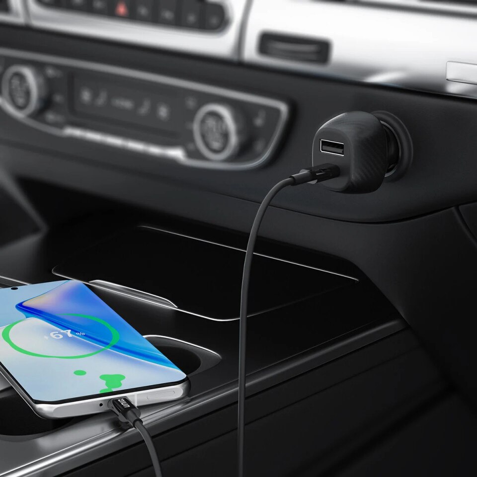 Incarcator auto Fast Charger 38W PD05, USB 3.0 si PD 20W, negru - eMAG.ro