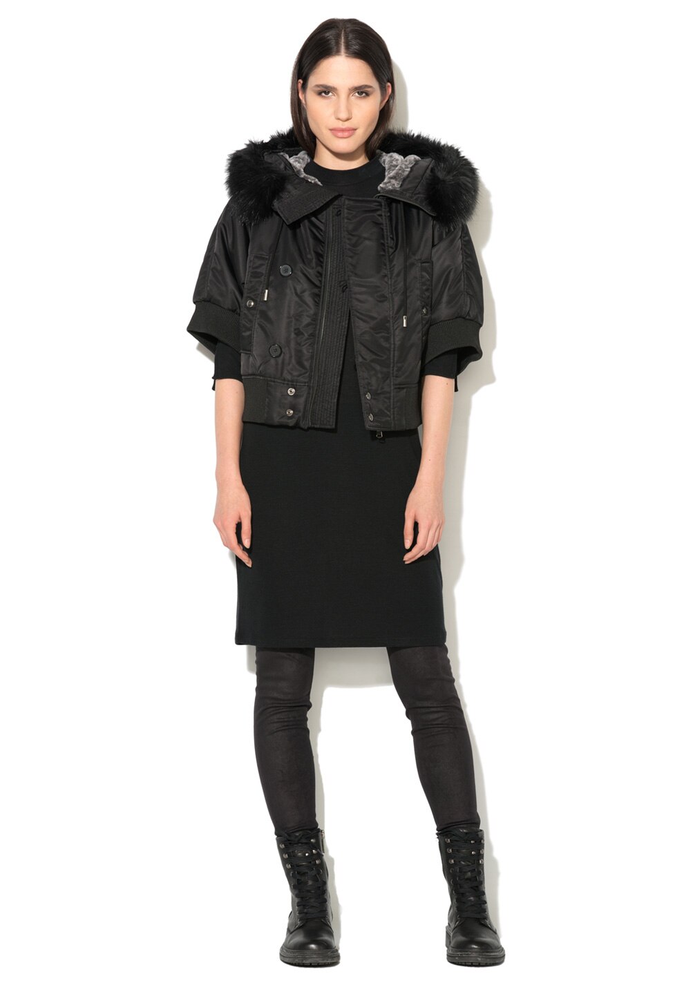 Diesel Black Gold Geaca scurta neagra cu vatelina Wokoro 40 - eMAG.ro