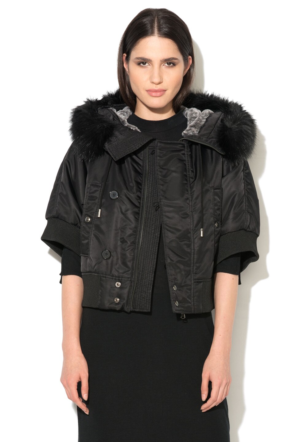 Diesel Black Gold Geaca scurta neagra cu vatelina Wokoro 40 - eMAG.ro