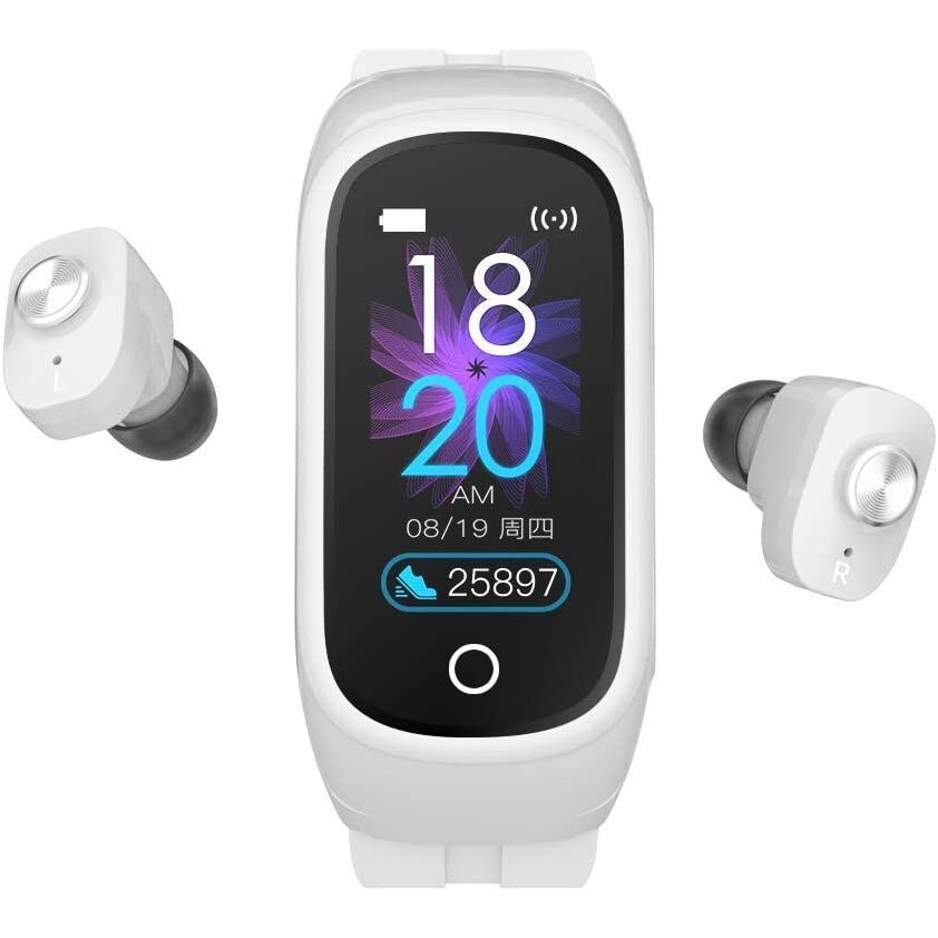 Ceas Smartwatch 2 in1 Techstar® N8 cu Casti Wireless, Ecran tactil de 0 ...