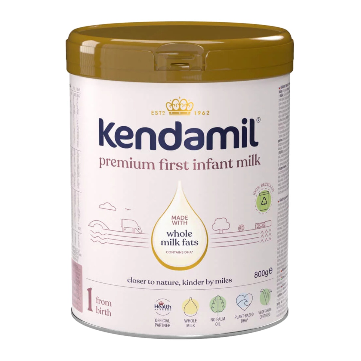 Lapte praf bebelusi, Kendamil, Premium 1 DHA+, 800 g - eMAG.ro