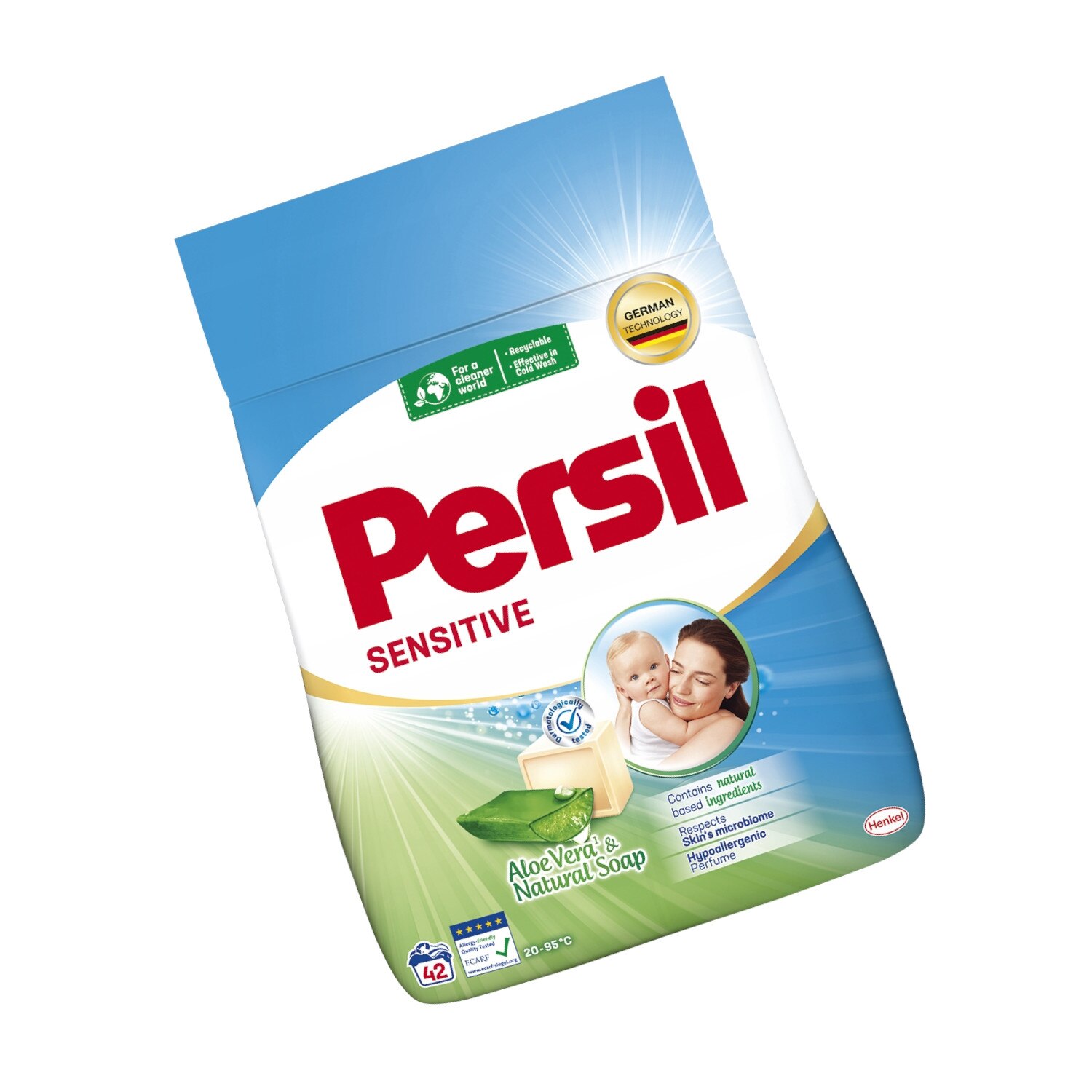 Прах за пране Persil, Sensitive, 42 пранета, 2,52 кг - eMAG.bg