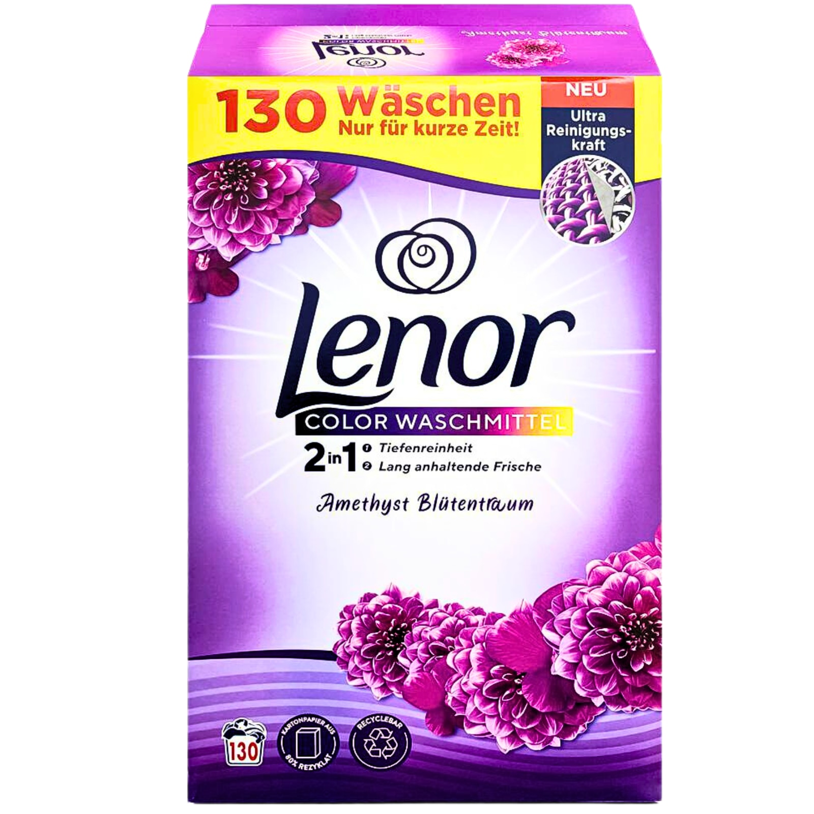 Detergent de rufe pudra Lenor, Amethyst, Color, 130 spalari, 8.45 kg ...