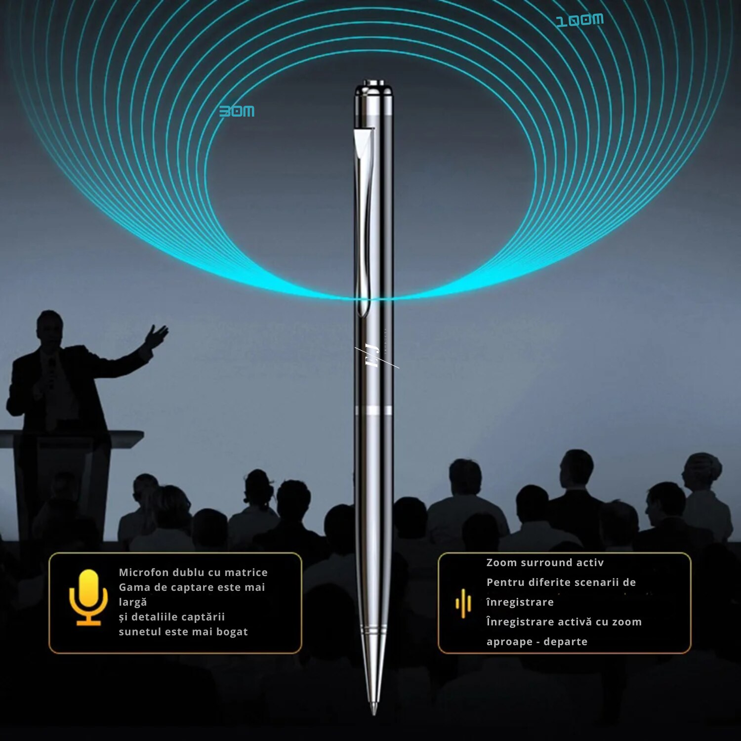 Reportofon spion integrat in pix, EJ PRODUCTS, model B12, 16gb ...