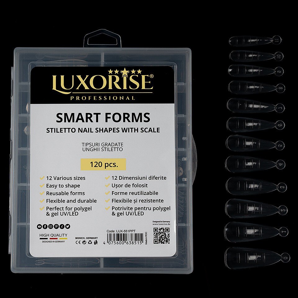 Set 2 x 120 Tipsuri Reutilizabile Smart Forms Luxorise, Stiletto - eMAG.ro