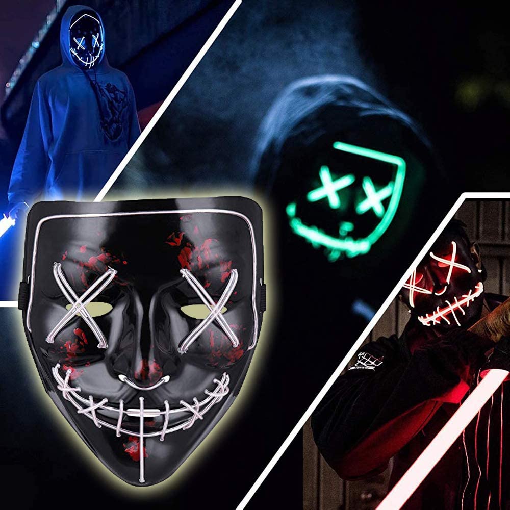 Masca pentru Halloween, DomowyŚwiat, LED, Galben - eMAG.ro