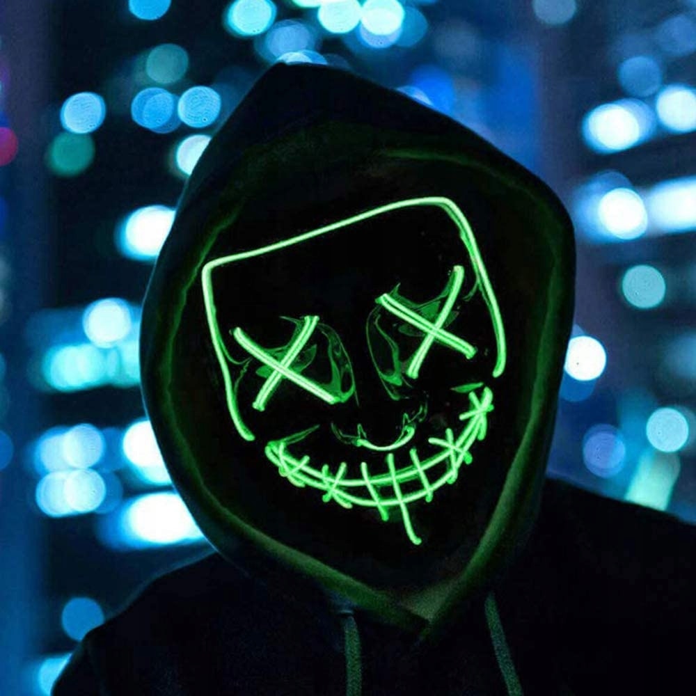 Masca pentru Halloween, DomowyŚwiat, LED, Galben - eMAG.ro