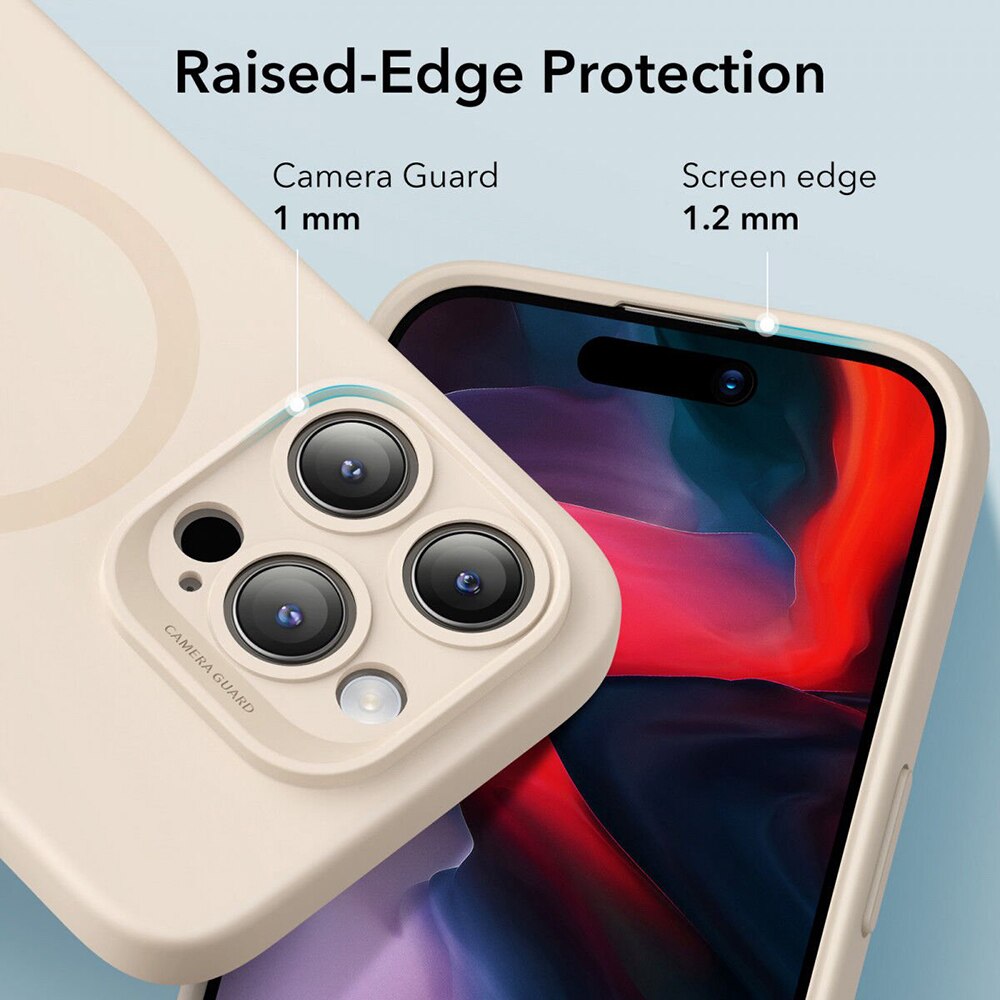 Кейс за iPhone 15 Pro - ESR Cloud Soft HaloLock - Light Tan - eMAG.bg