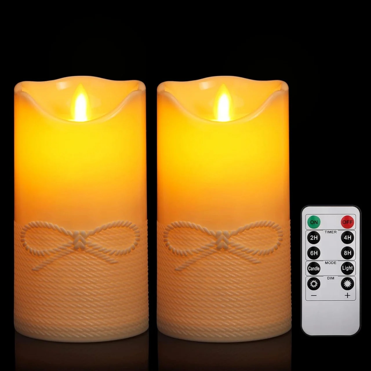 Set de 2 lumanari LED Ziyoudoli, plastic, galben, 15 x 8.2 cm - eMAG.ro