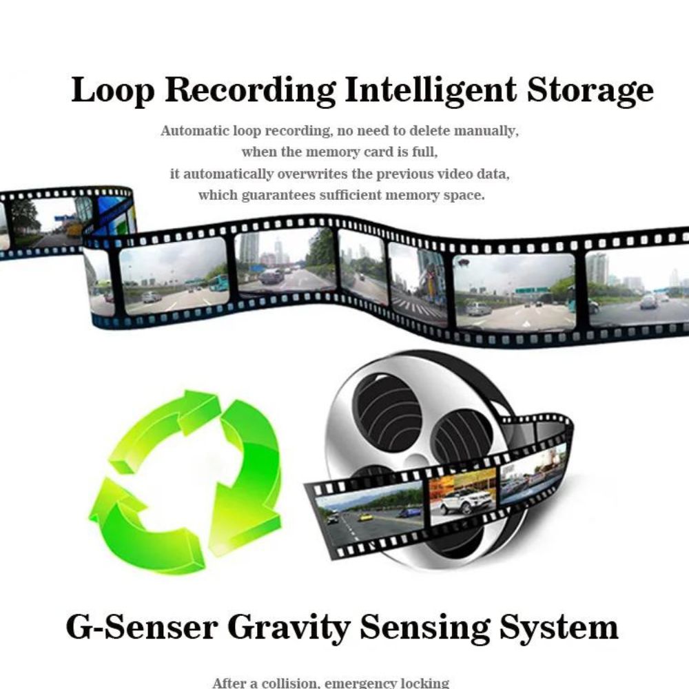 Camera Auto DVR cu 3 Unghiuri de Filmare, ZD-X61, Ecran IPS 2.0 ...