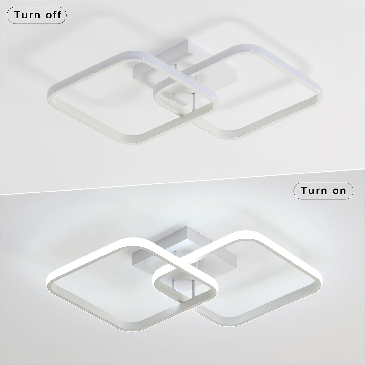 Lustra moderna alba, model geometric, montare tavan - eMAG.ro