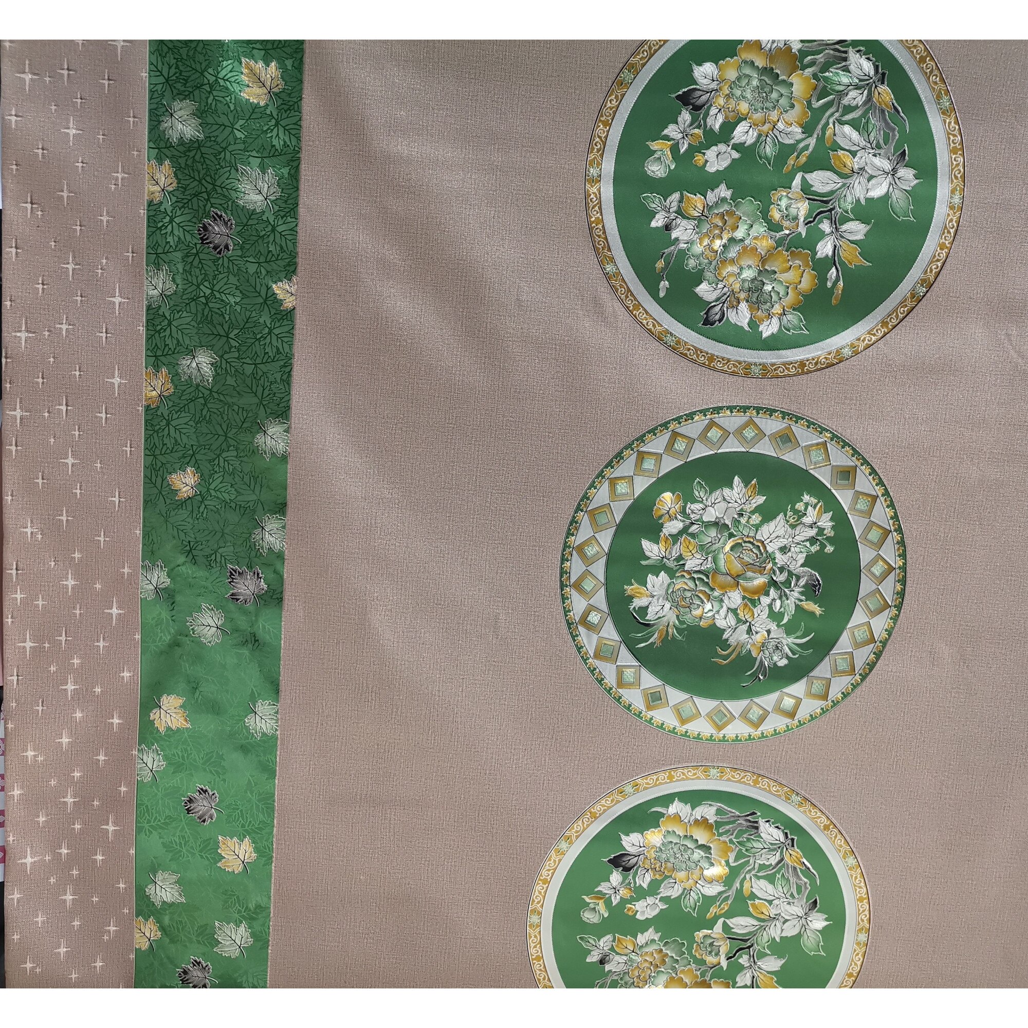 Musama, lucioasa, auriu, verde, latime 1.40 cm - eMAG.ro