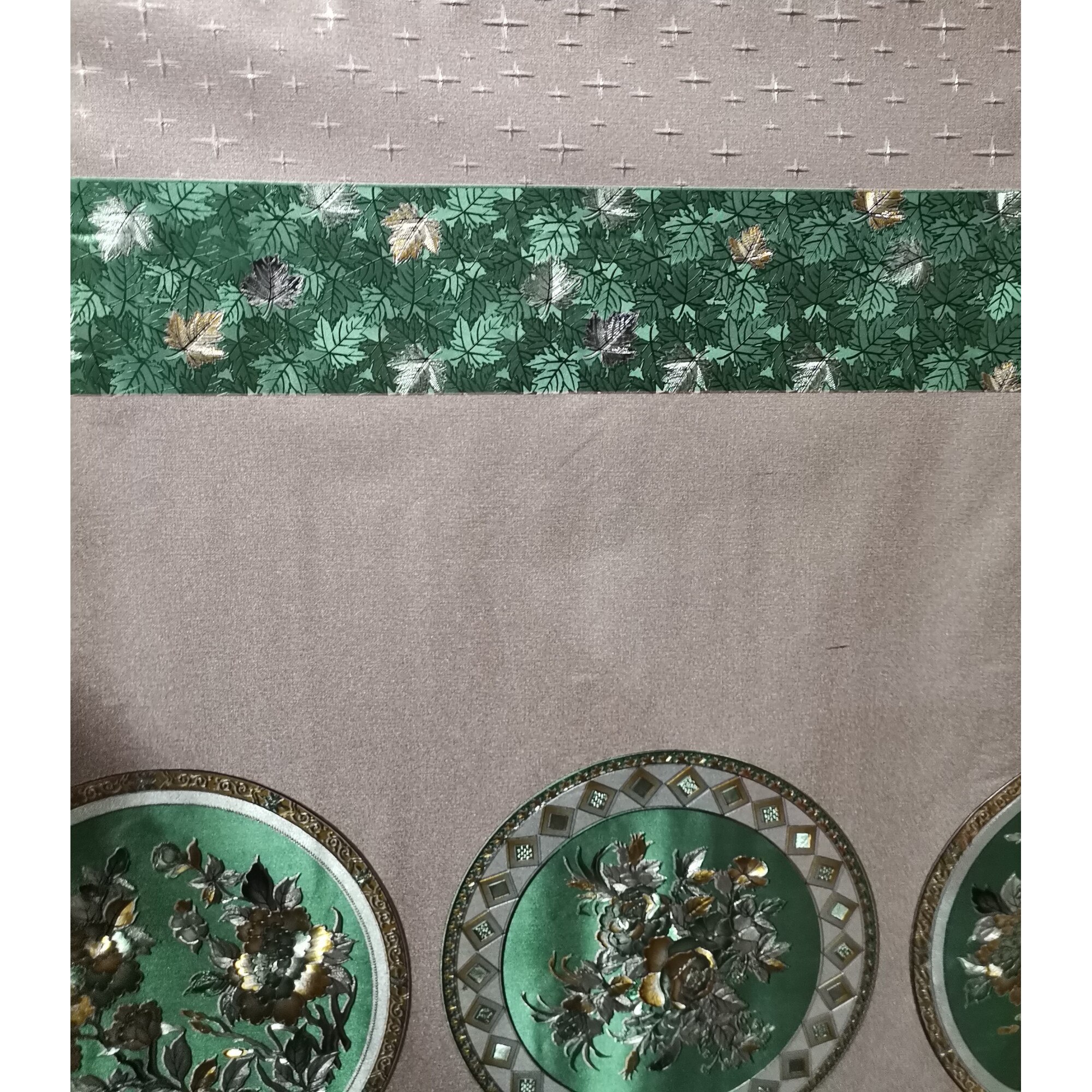 Musama, lucioasa, auriu, verde, latime 1.40 cm - eMAG.ro