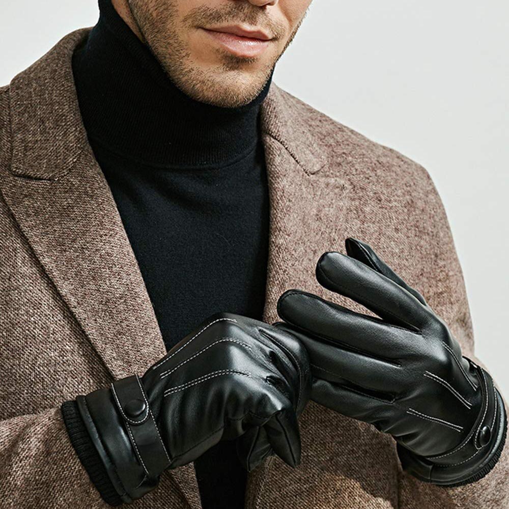 Manusi pentru barbati, Vaxiuja, Piele ecologica, Marime unica, Negru ...