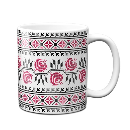 Cana ceramica motiv traditional Romanesc 330ml CTR-017 - eMAG.ro