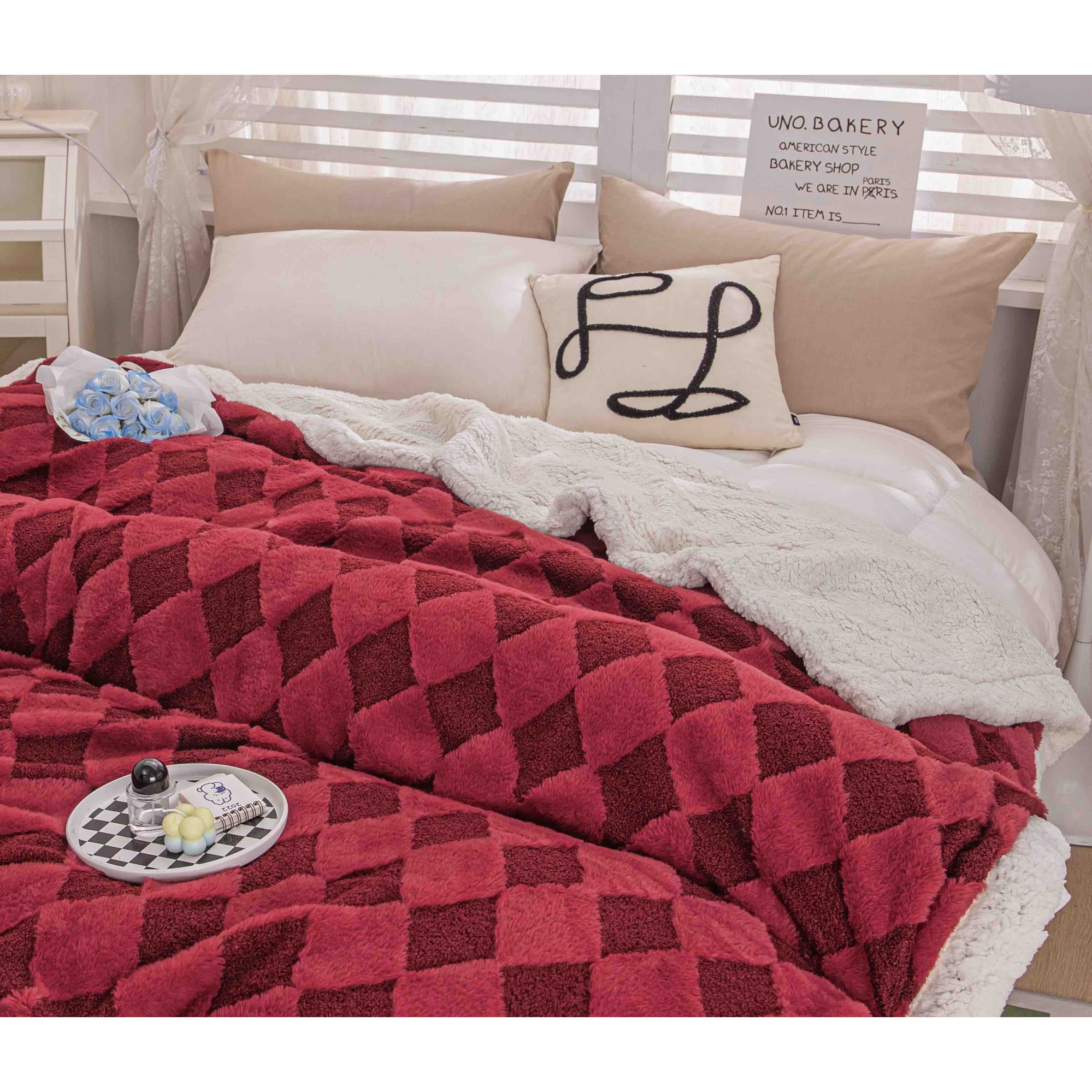 Patura Cocolino cu Blanita, Dormy, Teddy V4, Rosu, 200x230 cm - eMAG.ro