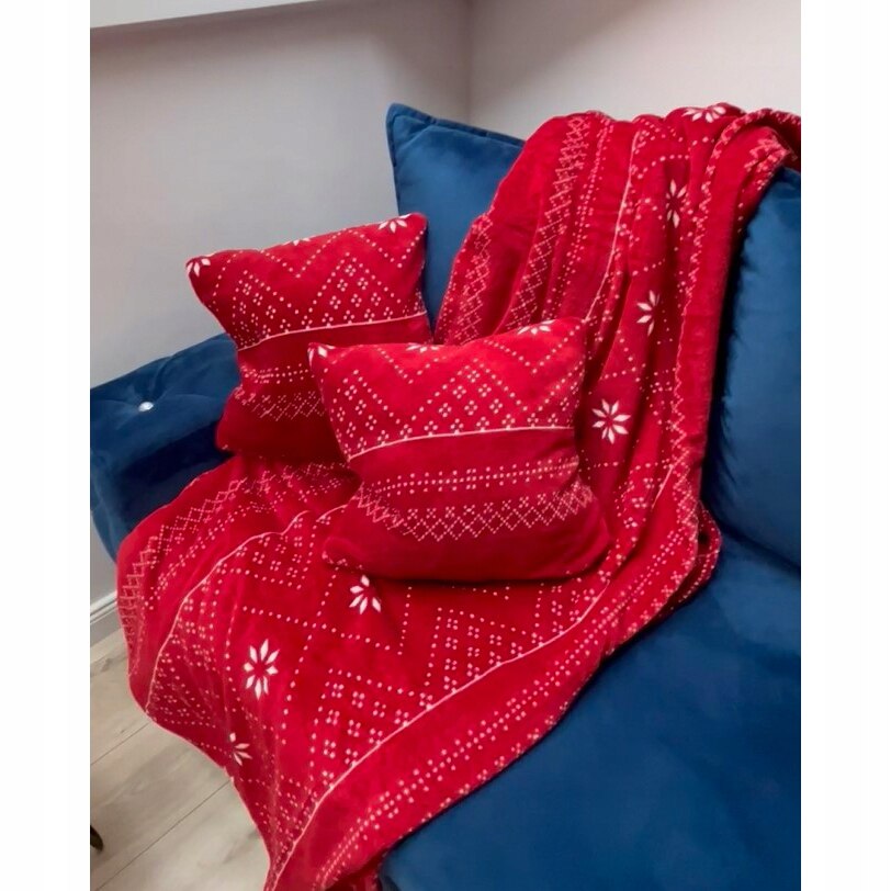Set patura groasa si 2 fete de perna, Zola, dimensiune 160 x 200 cm/ 40 ...