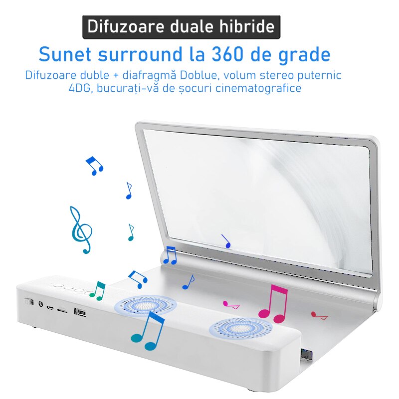 Amplificator imagine telefon, Bolongking, BT Stereo, 3D HD, 12 inchi ...