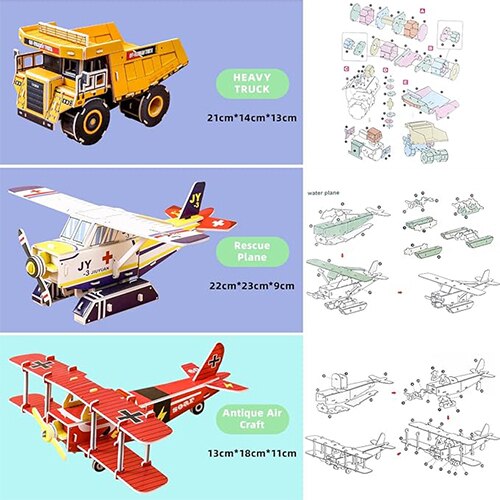 Set Puzzle 3D pentru copii, Duoqu, 3 ani, 6 seturi, Multicolor - eMAG.ro