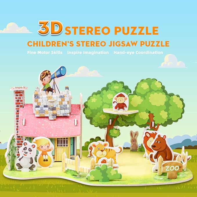Set Puzzle 3D pentru copii, Duoqu, 3 ani, 6 seturi, Multicolor - eMAG.ro