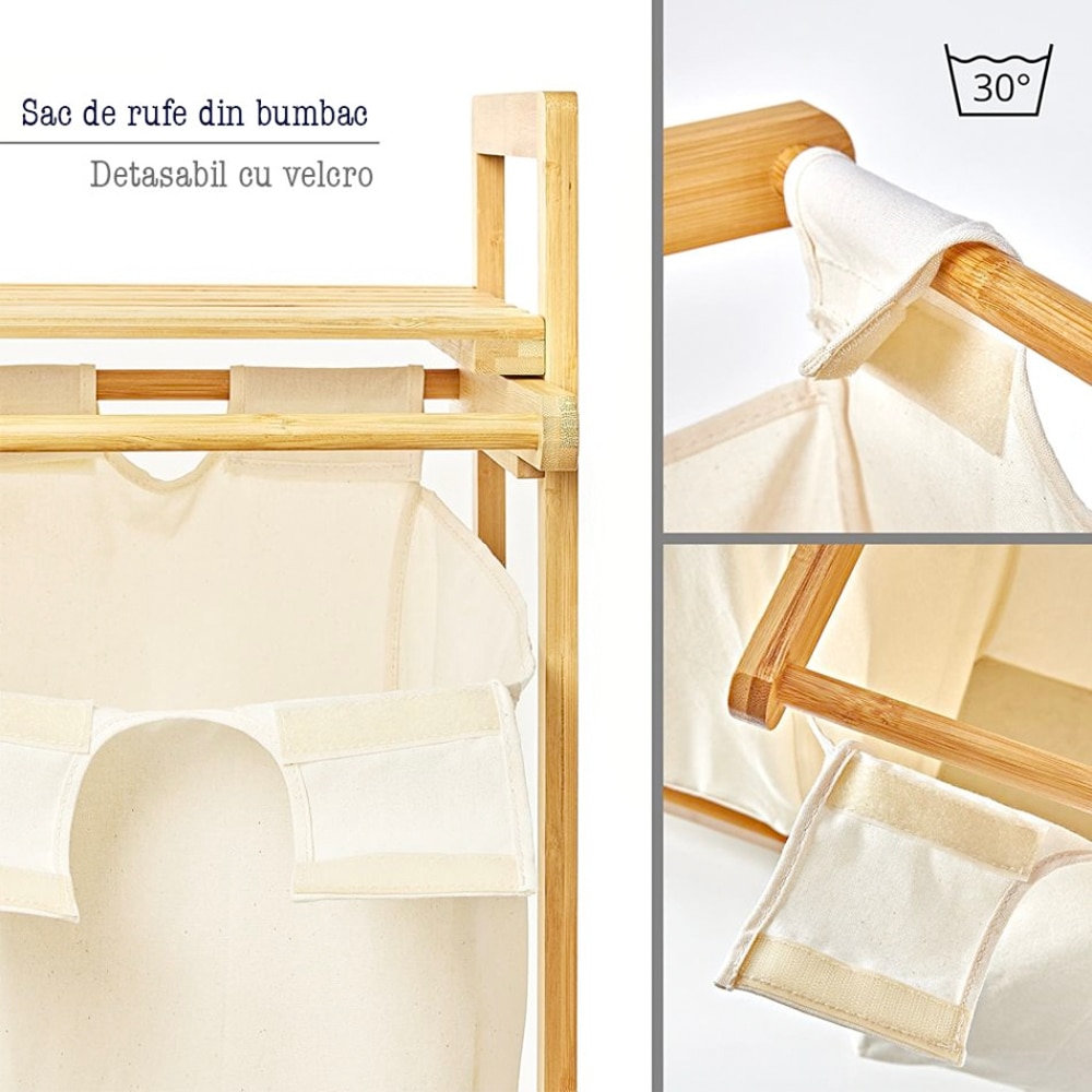 Cos de rufe, Quasar & Co.®, 2 compartimente si raft superior, bambus ...