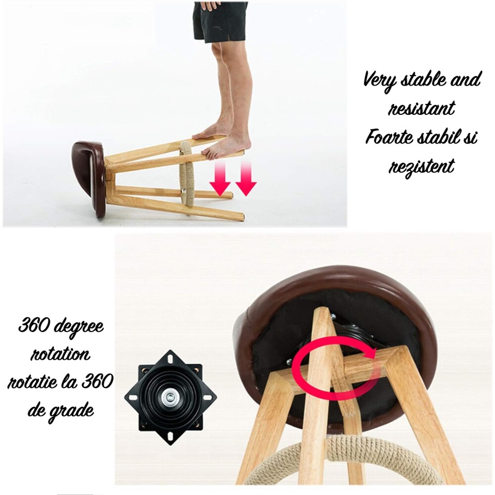 Set 2 scaune bar, Quasar & Co.®, rotative, sistem rotire 360°, inalte ...