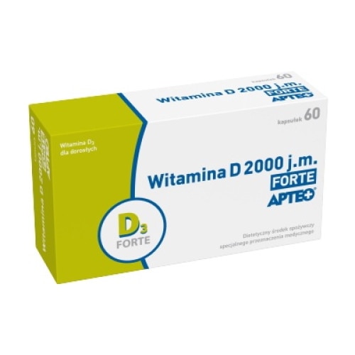 Витамин D 2000 IU Forte, Apteo, 60 капсули - eMAG.bg