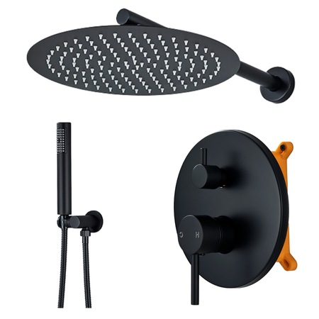 Set de dus, Ari, Inox, 30cm, Negru - eMAG.ro
