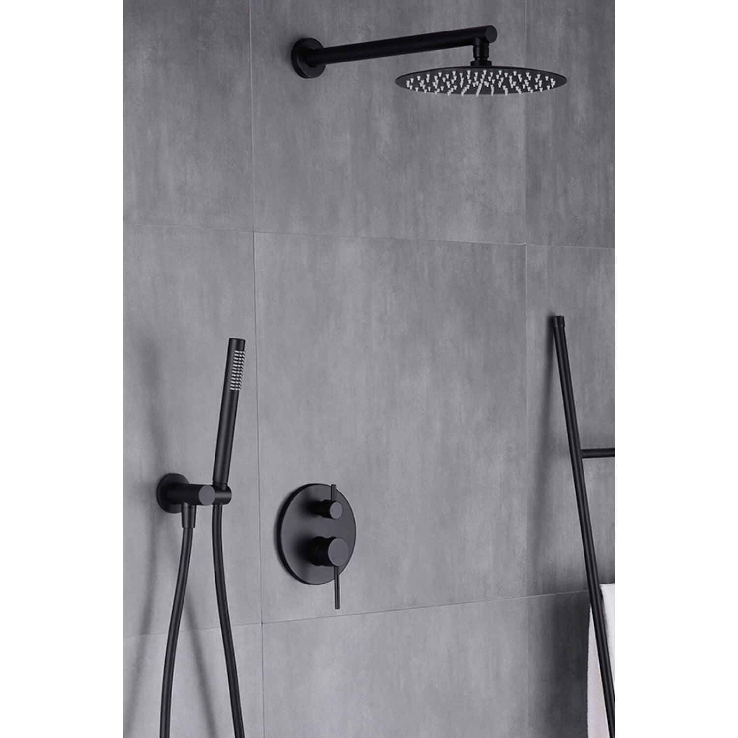 Set de dus, Ari, Inox, 30cm, Negru - eMAG.ro