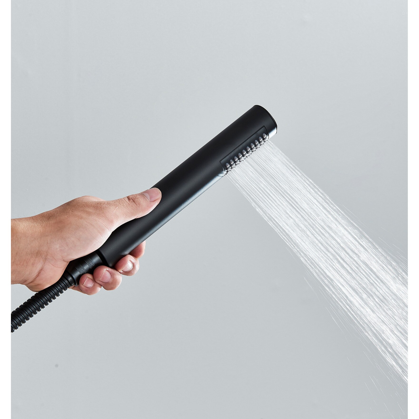 Set de dus, Ari, Inox, 30cm, Negru - eMAG.ro