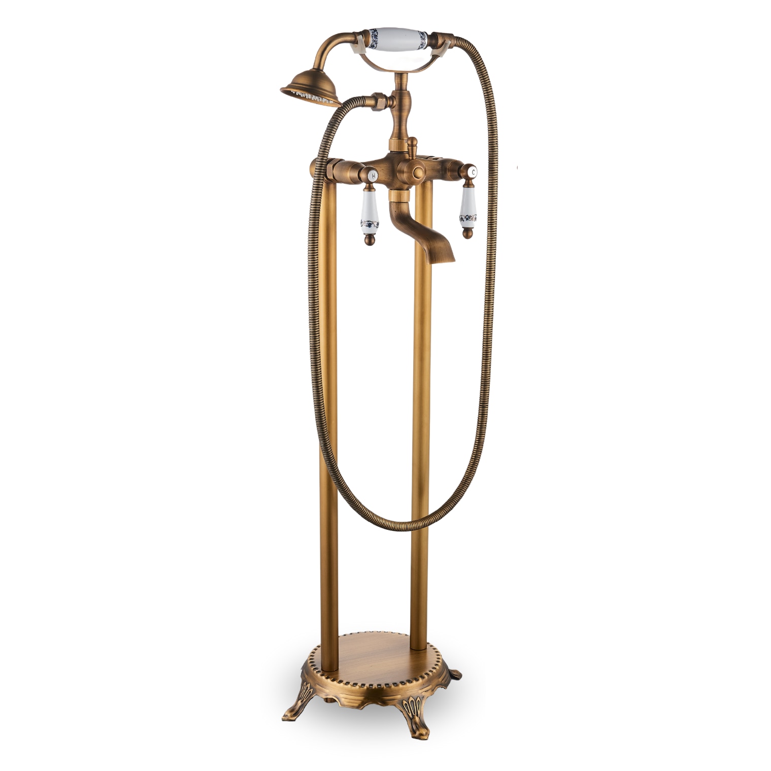 Baterie cada cu montaj pe podea, free standing retro stil vechi, set de ...