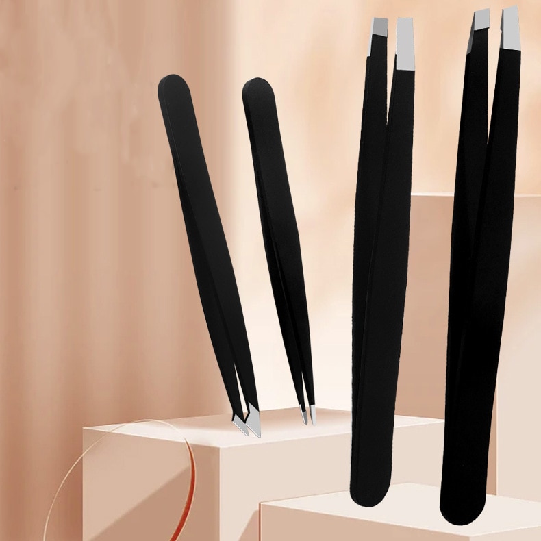 Set 4 pensete, Otel inoxidabil, Negru - eMAG.ro