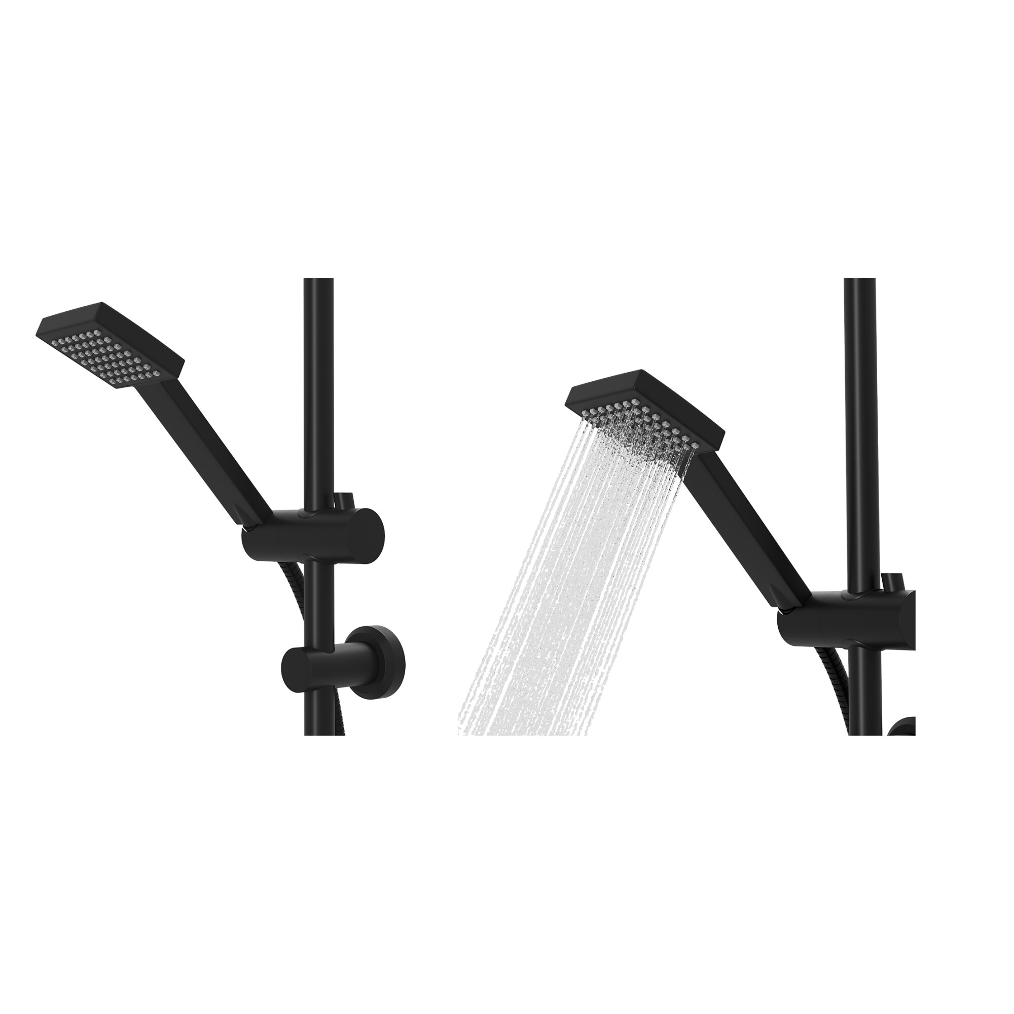 Set dus cu efect de ploaie, GRANITAN, Alama/Inox, Negru - eMAG.ro