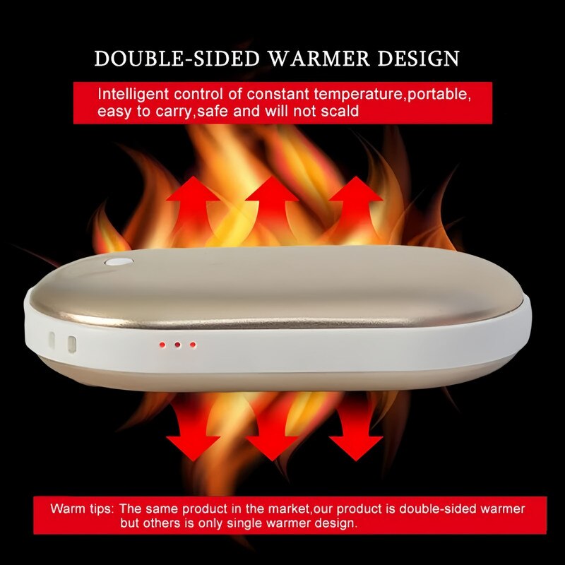 Incalzitor portabil de incalzire pentru maini, 5200 mAh, 2 in 1, USB ...