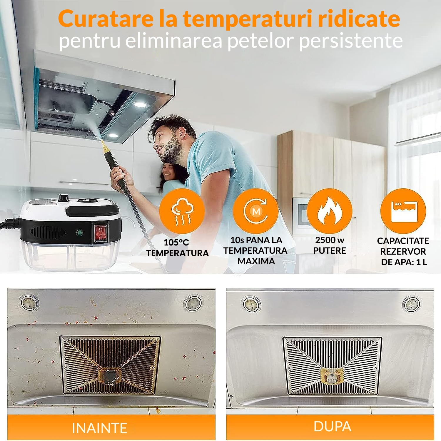 Aparat de Curatat cu Abur Messner® Pentru Igienizare Degresare si ...