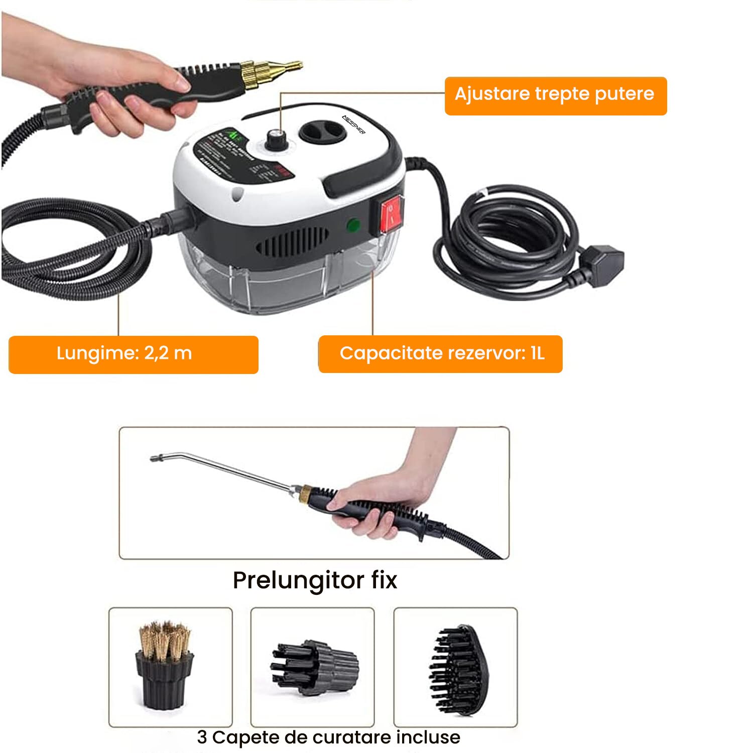 Aparat de Curatat cu Abur Messner® Pentru Igienizare Degresare si ...