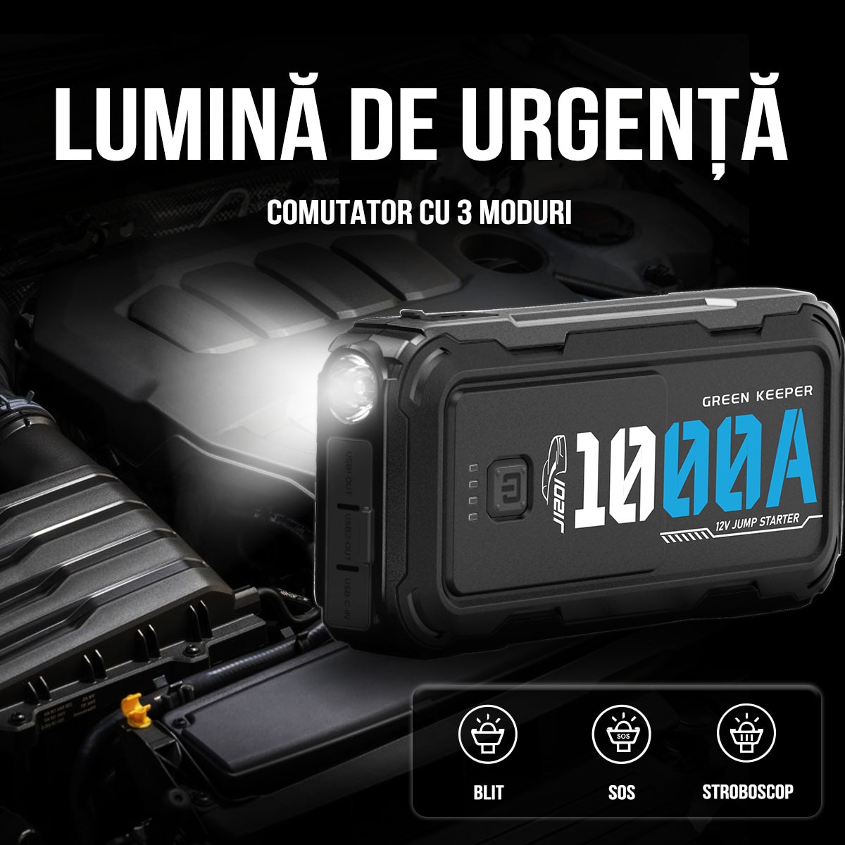 Starter Auto Multifunctional 1000A, Redresor Auto, Jump Starter Booster ...