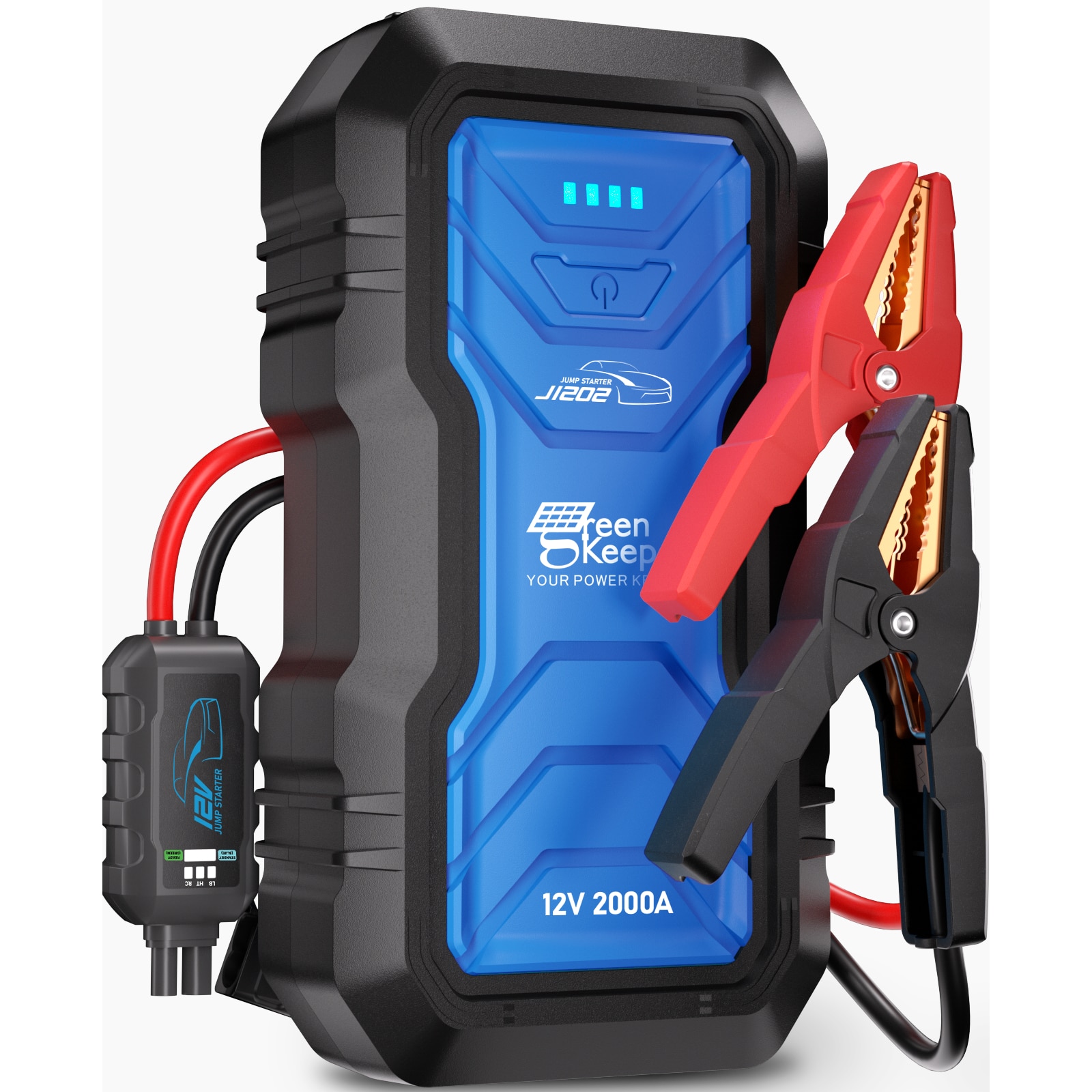 Starter Auto Portabil, Redresor Auto 2000A, 16000mah de 12V, 7L pe ...