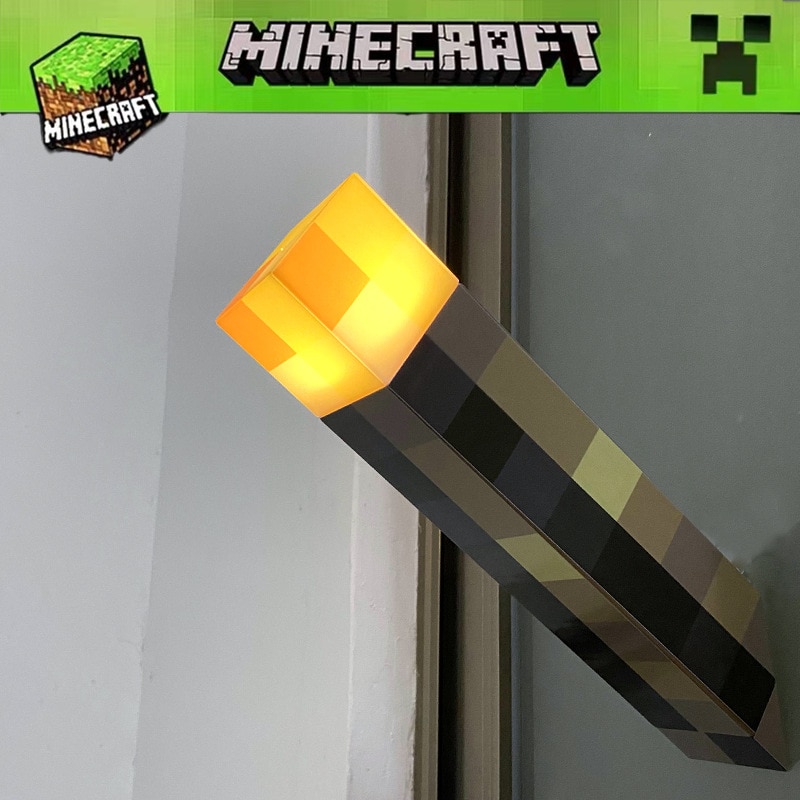 Lampa Minecraft pentru copii, LED, Negru/Galben - eMAG.ro