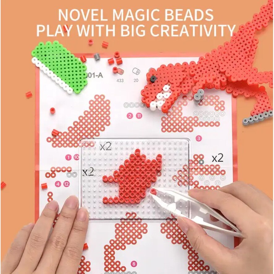 Set margele de calcat 3D, Zola®, 3000 bucati, 6 planse si 6 matrice ...