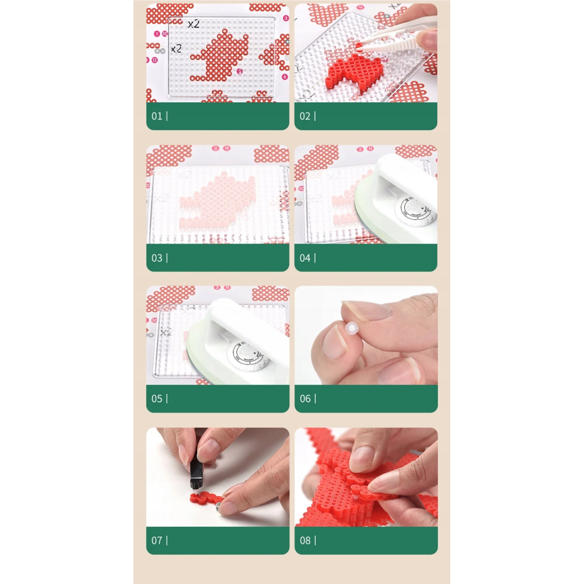 Set margele de calcat 3D, Zola®, 3000 bucati, 6 planse si 6 matrice ...