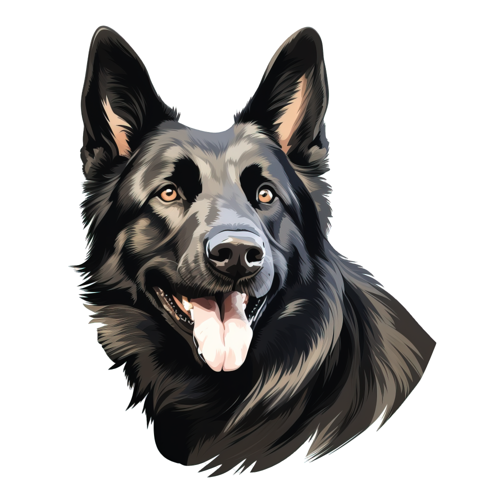 Sticker decorativ perete, auto si geam, Caine -Black German Shepherd ...