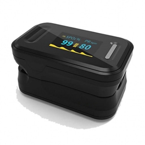 Oximetru de varf, Andromeda, Afisaj OLED - SpO2, Negru - eMAG.ro