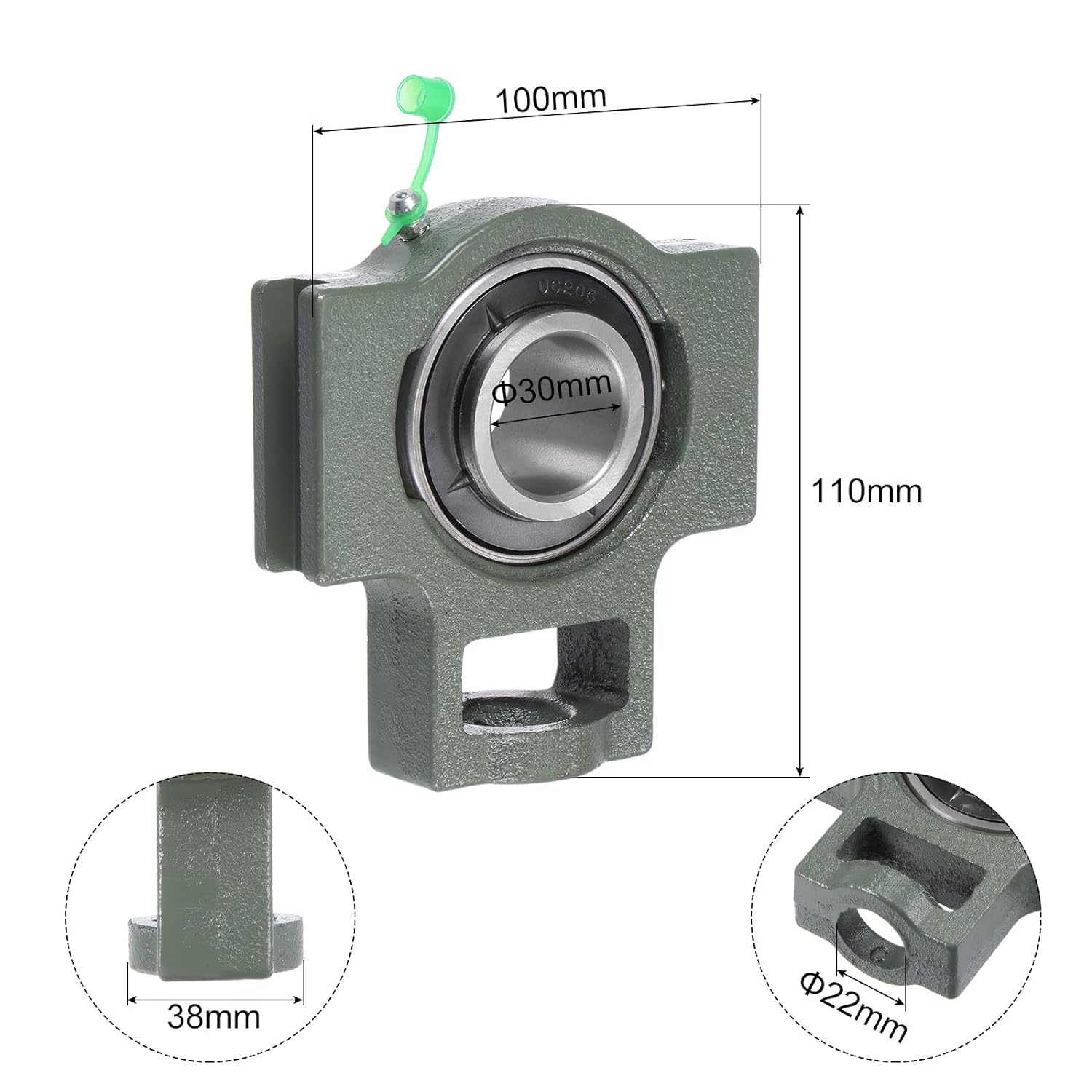 Rulmenti pentru blocuri de preluare, Llwl, Fonta, 30 mm, Verde - eMAG.ro