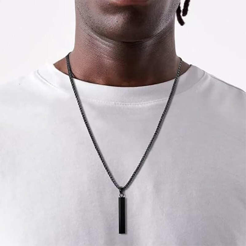 Colier barbati, LLWL, Inox, Negru - eMAG.ro